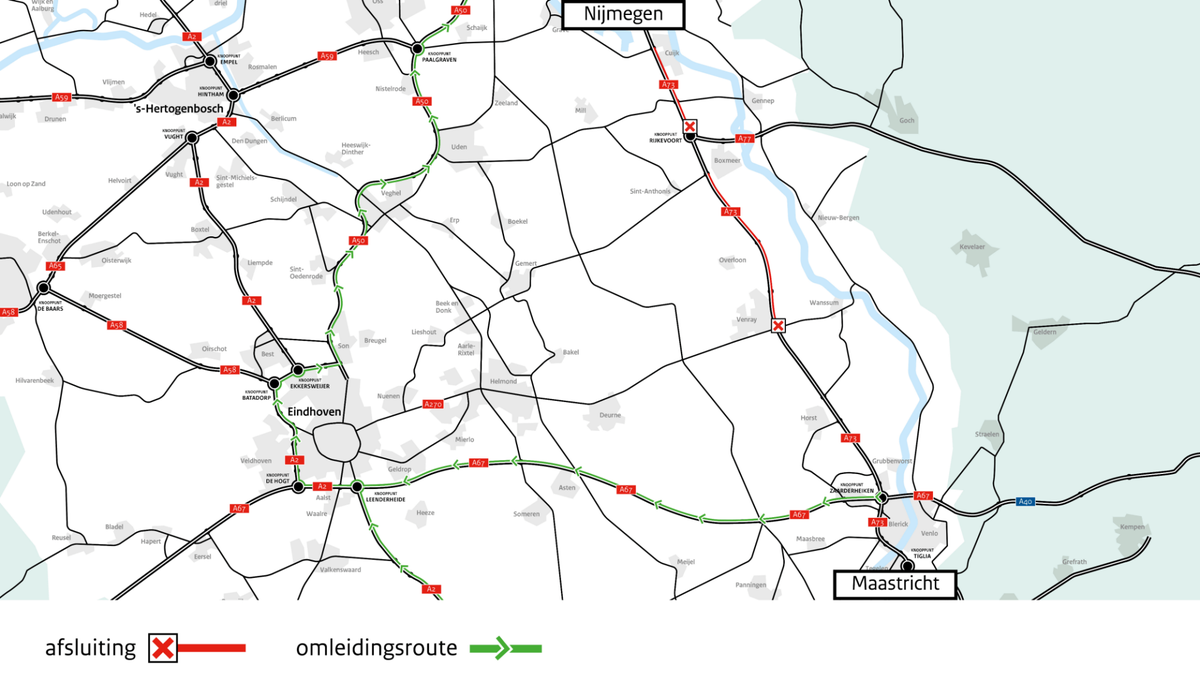 A73 avond en nachtafsluitingen