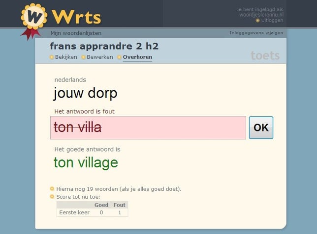 WRTS / Woordjes / Extra oefenen | Woordjeslerennu