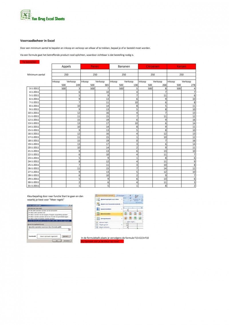Voorraadbeheer In Excel Excel