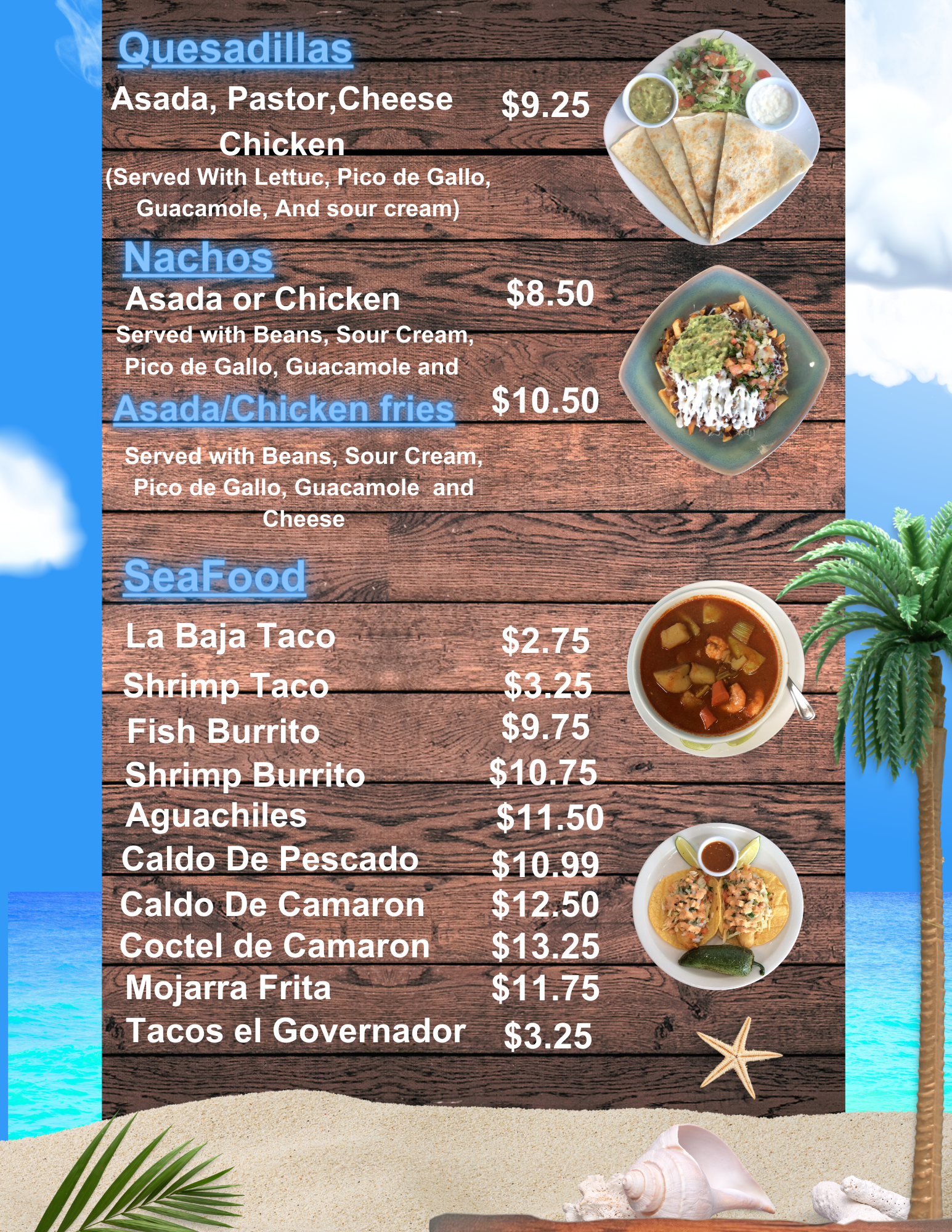 Menu | La Baja Tacos