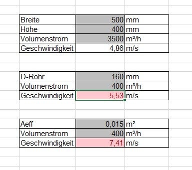 Lüftung | TGA-Excel-Tools