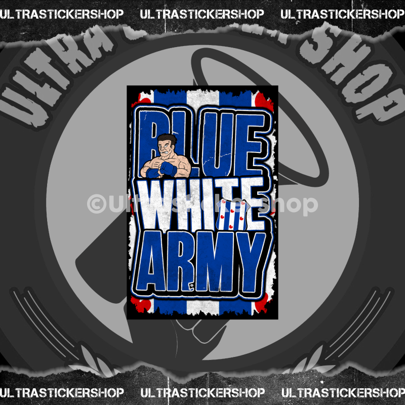 Blue white army Flag | Ultrastickershop.com