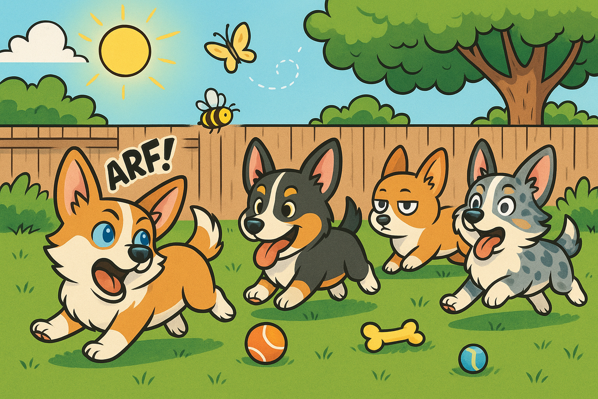 QUAD OF CORGIS