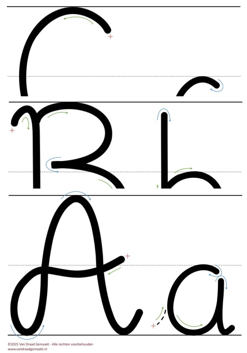 Lettersjabloon alfabet groot punniken - Digitale download