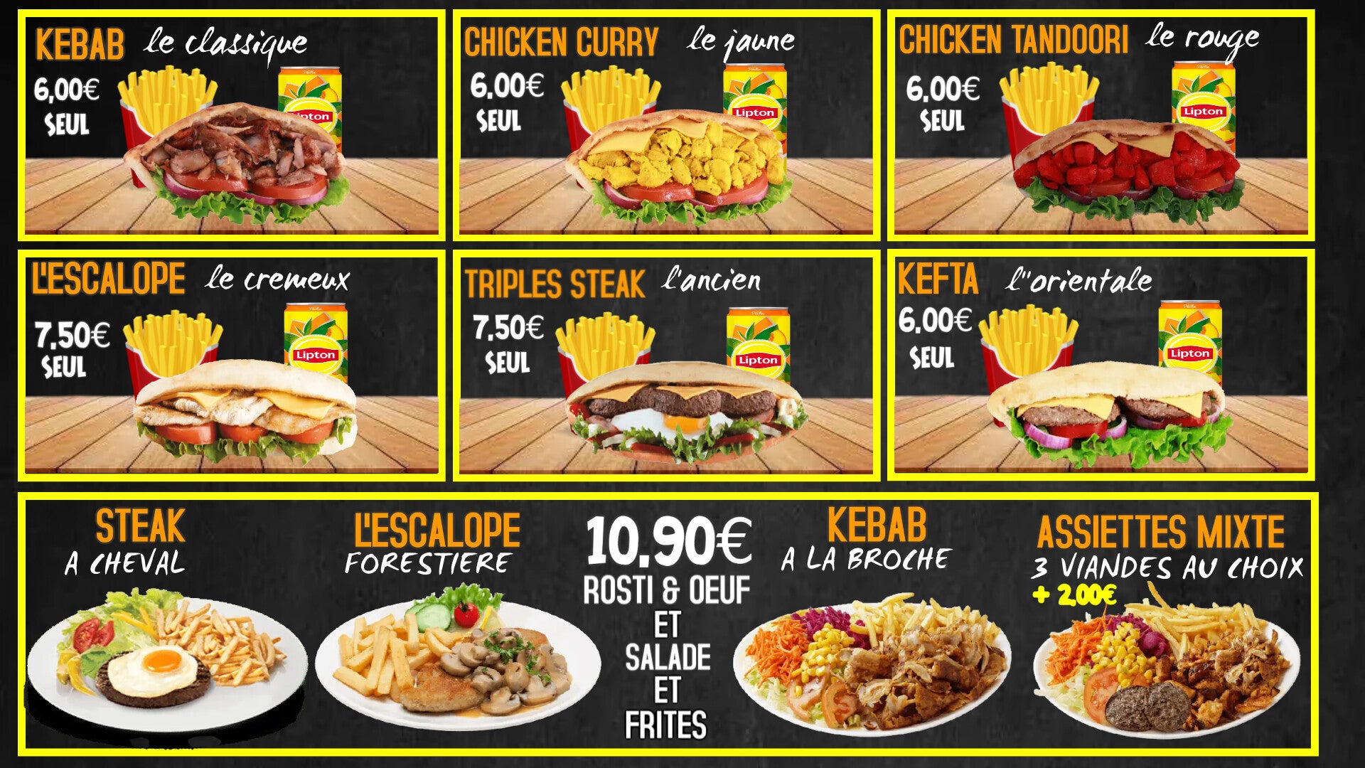 Notre Menu🍔 | L'IMPREVU FOOD