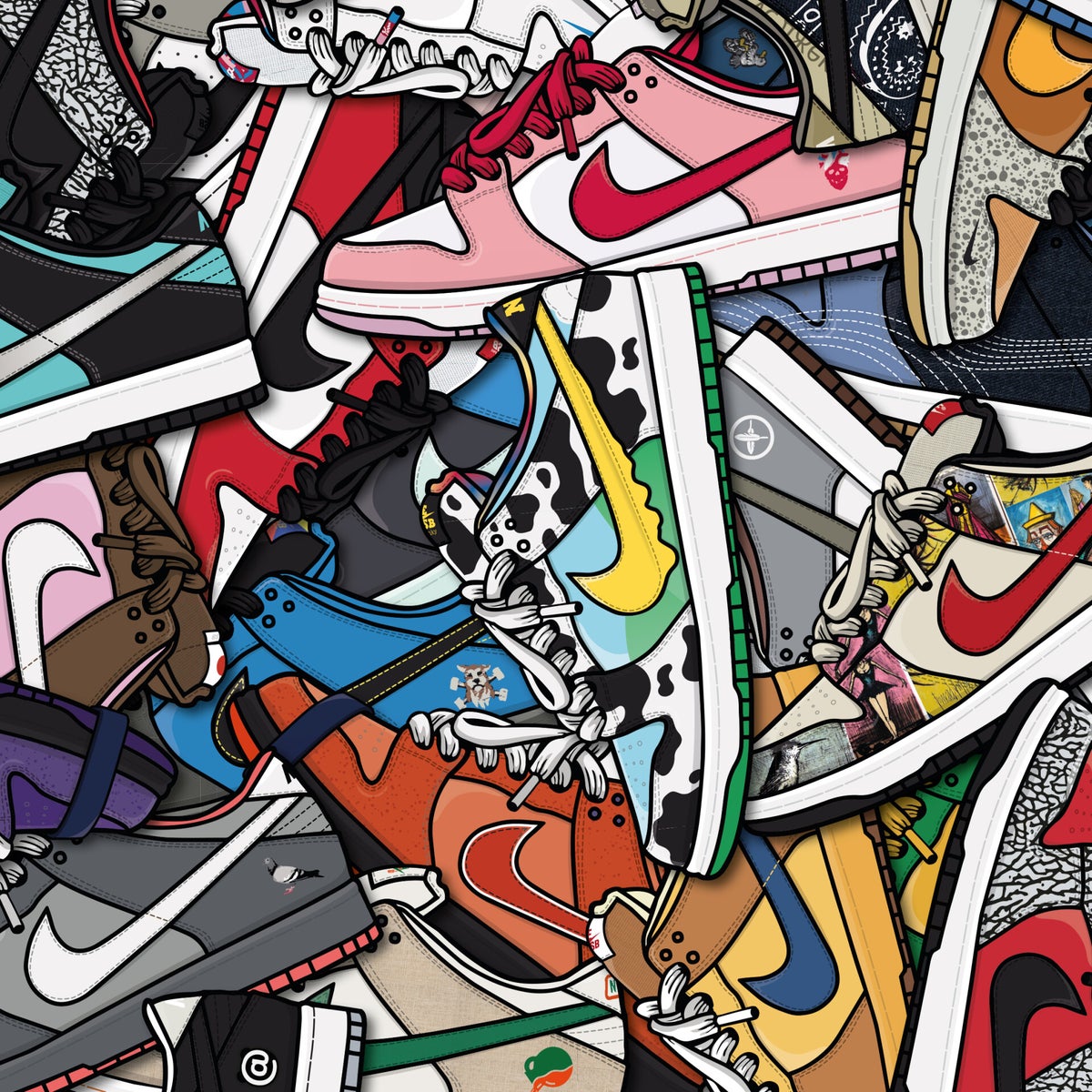 NIKE SB DUNK LOW "GRAIL COLLAGE" POSTER (50X70CM) | Kicks on kanvas