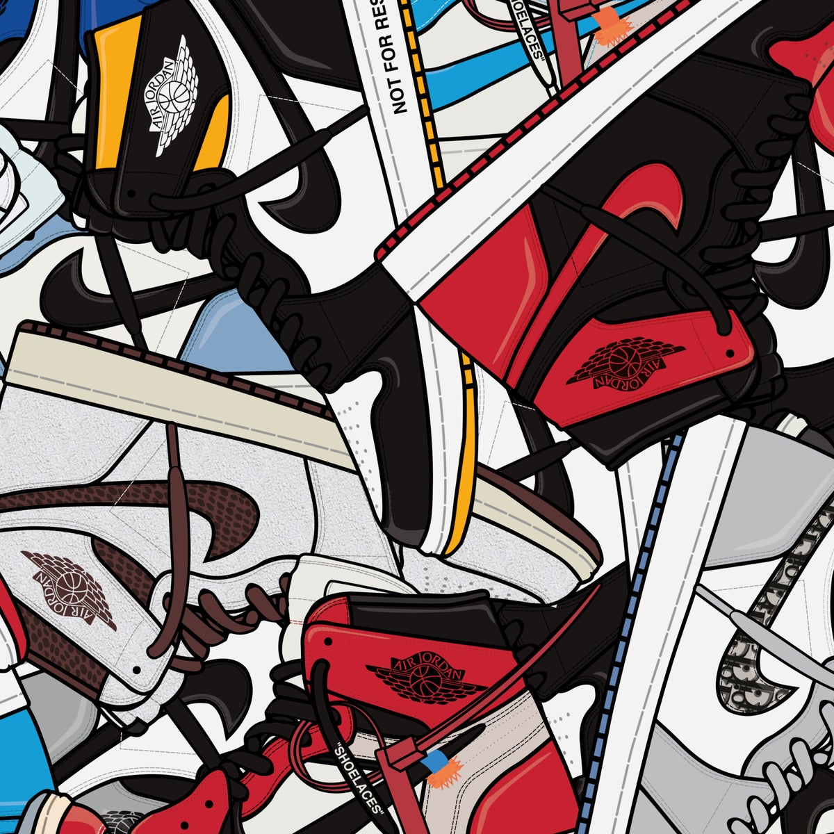 NIKE AIR JORDAN 1 "GRAIL COLLAGE" POSTER (50X70CM) | Kicks on kanvas
