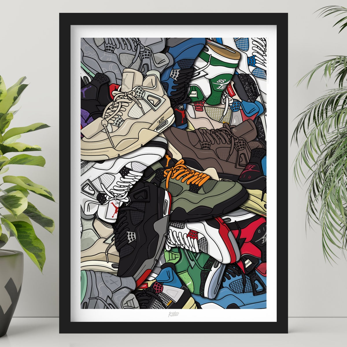 NIKE AIR JORDAN 4 "GRAIL COLLAGE" POSTER (50X70CM) | Kicks on kanvas