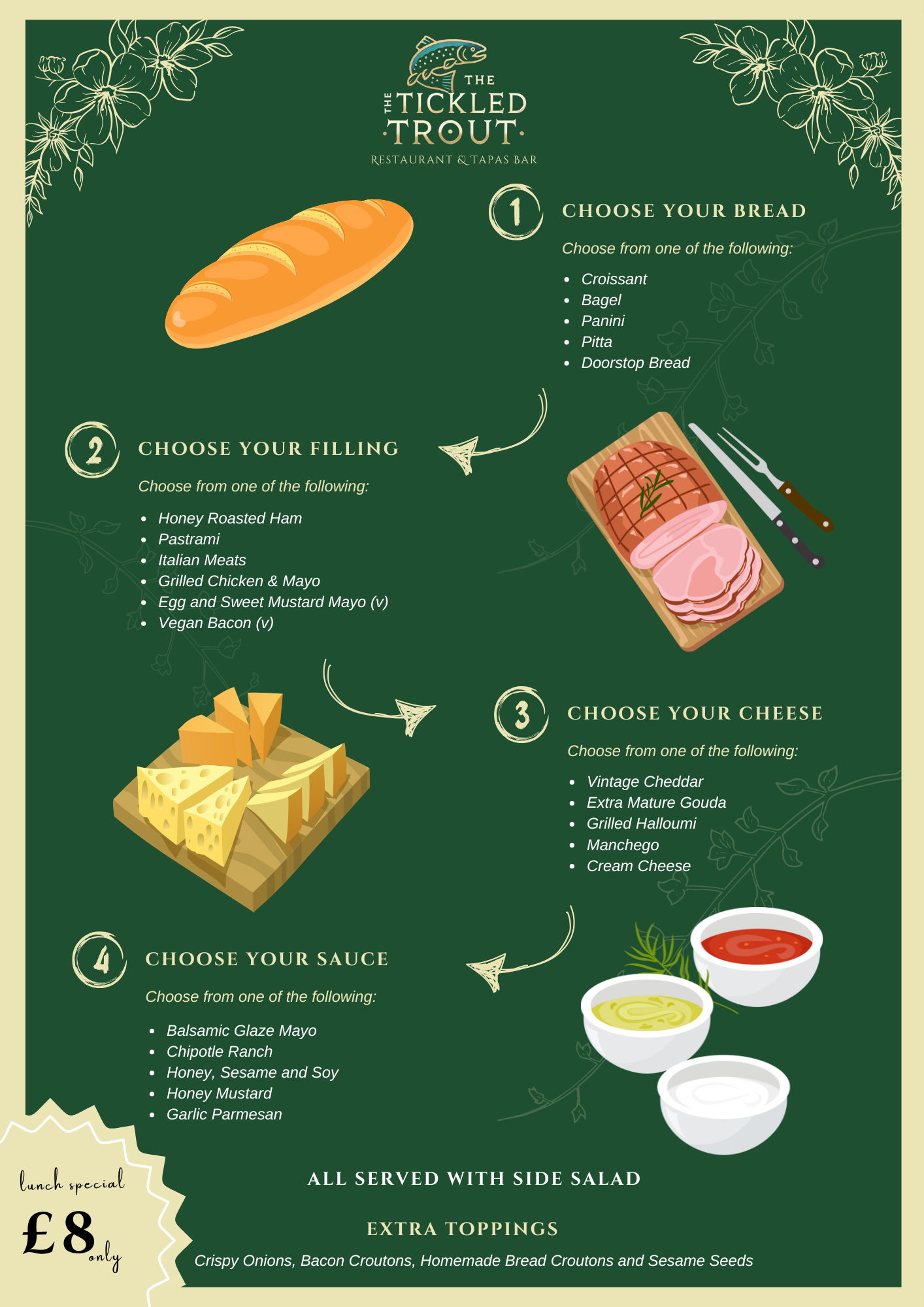 Menu | The Tickled Trout