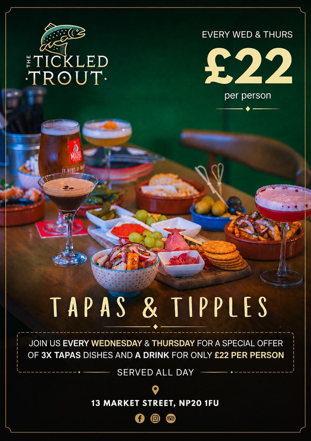 Menu | The Tickled Trout