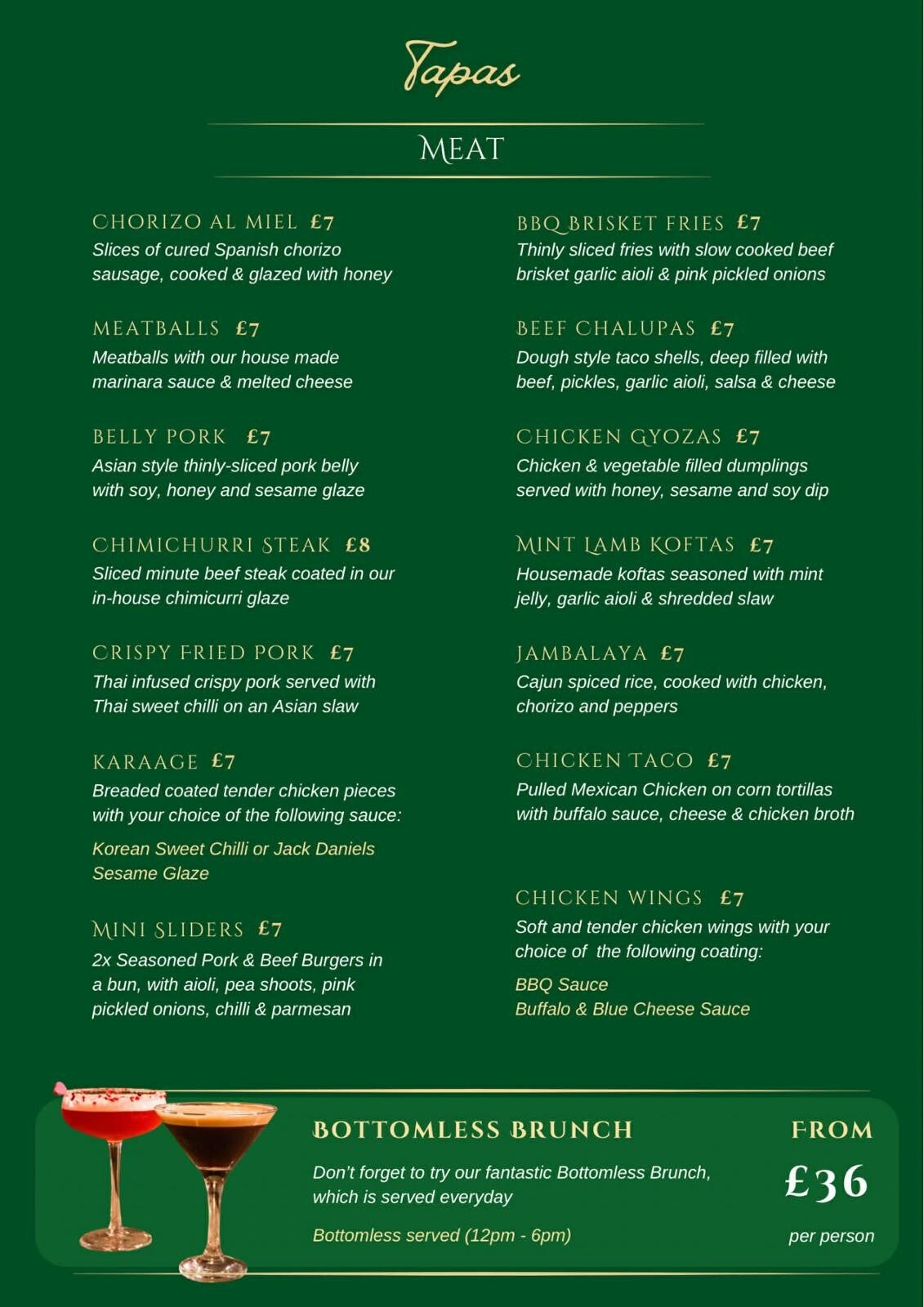 Menu | The Tickled Trout