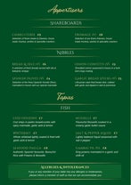 Menu | The Tickled Trout
