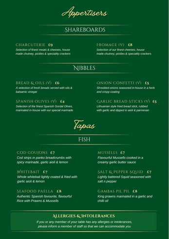 Menu | The Tickled Trout