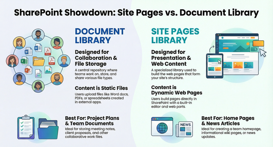 SITE PAGES LIBRARY vs DOCUMENT LIBRARY | SharePoint Mentor