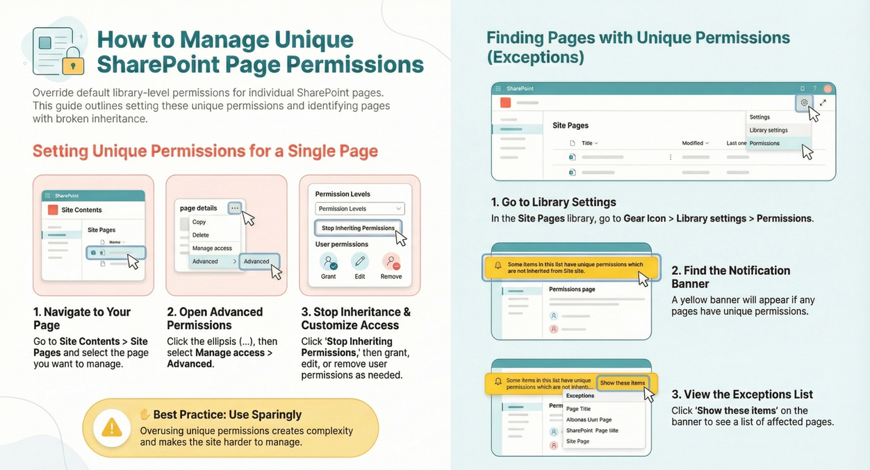 MANAGE PAGE PERMISSIONS / MAIN BLOG | SharePoint Mentor