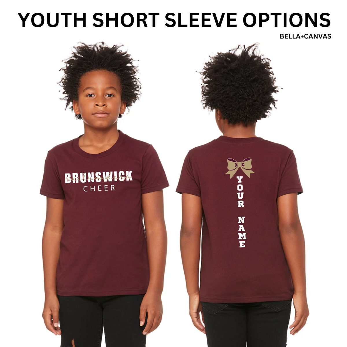 BJR Fan Apparel- Brunswick Railroaders Cheer Personalized Youth Short ...
