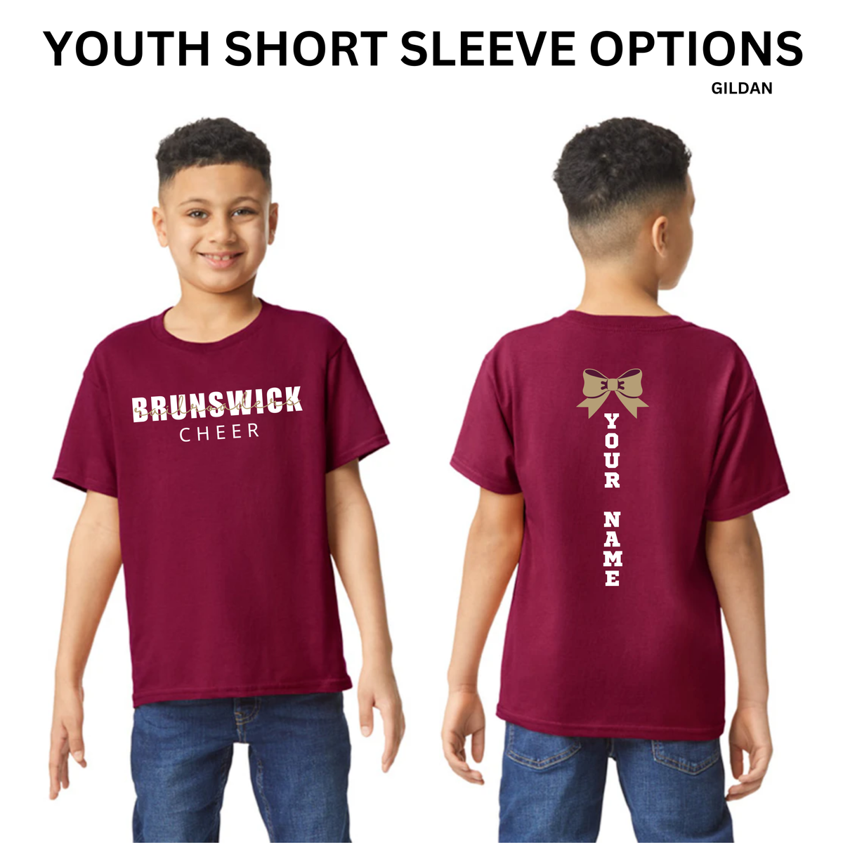 BJR Fan Apparel- Brunswick Railroaders Cheer Personalized Youth Short ...