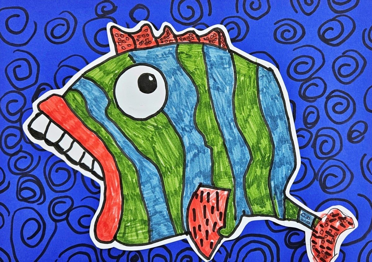 GRAPPIGE VIS tekenen / ZOMER / OVERIG / CREA IN DE KLAS | meesterrichard