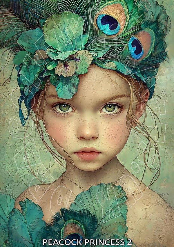 Peacock Princess 2 Rice Paper | DragonflyCraftsUk