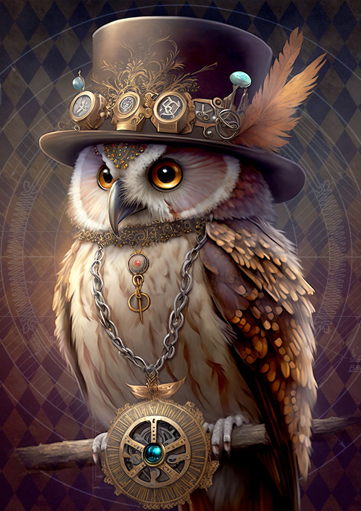 Steampunk Owl 1 Rice Paper | DragonflyCraftsUk