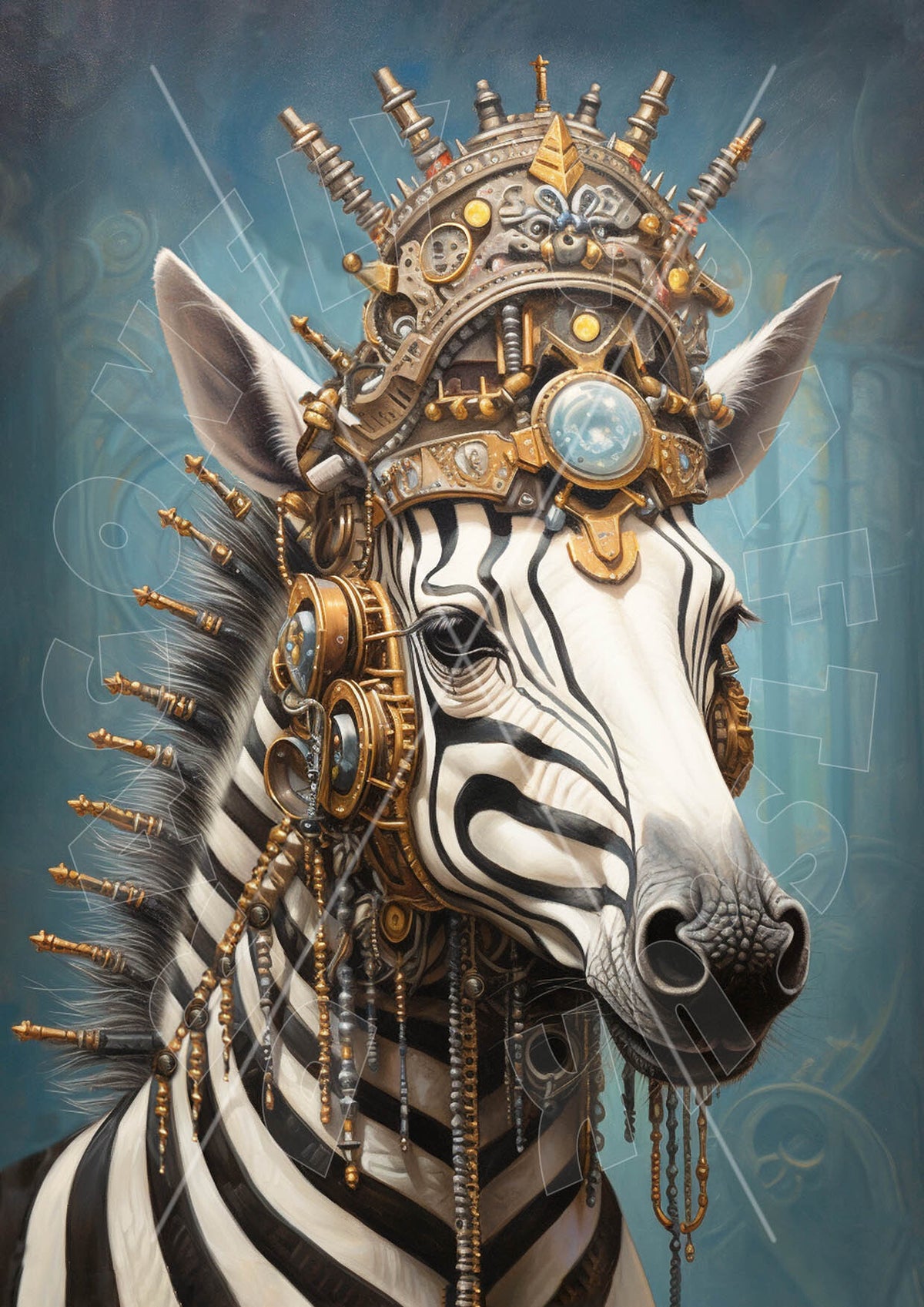 Steampunk Zebra Queen Rice Paper | DragonflyCraftsUk