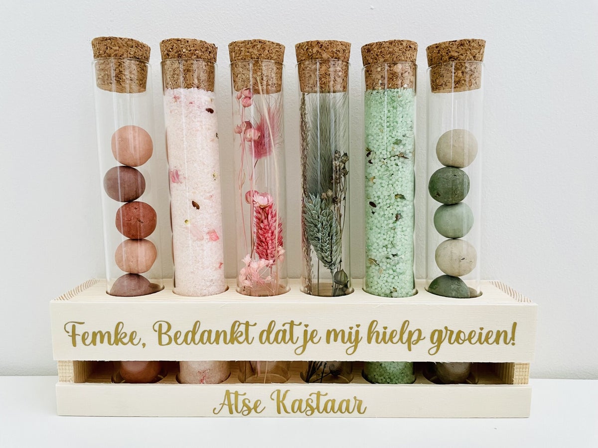 Proefbuishouder met 6 proefbuisjes | Lies'l