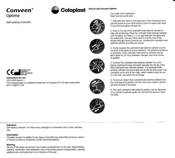 Coloplast Conveen Optima Self-sealing Latex-Free Penile Urisheath (9 ...