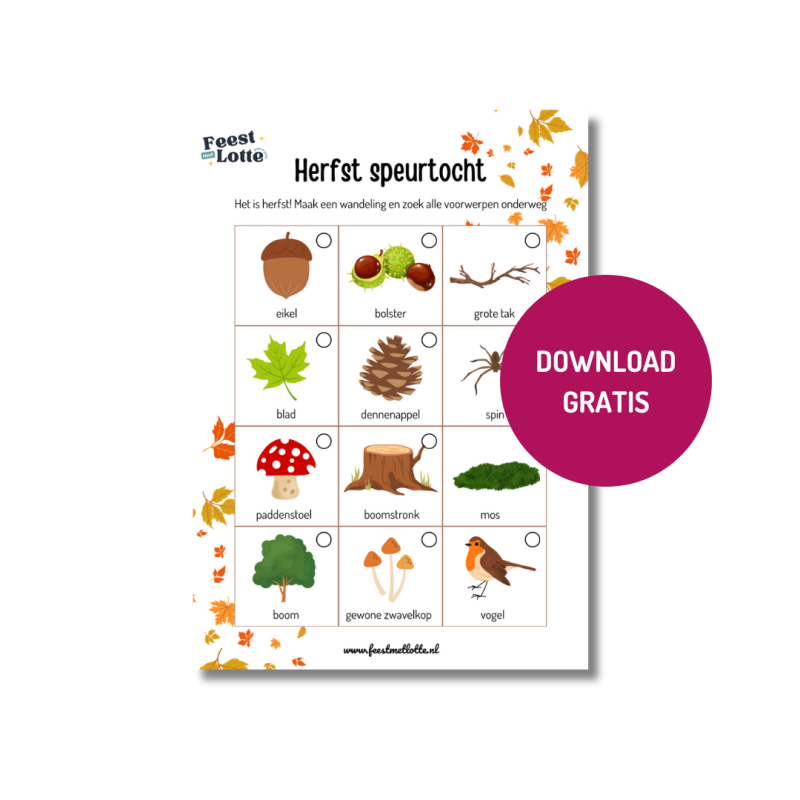 Gratis printable speurtocht – buitenspelen en ontdekken! | Feest met Lotte