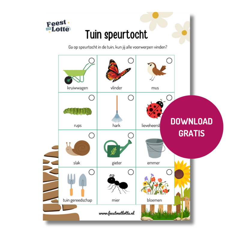 Gratis printable speurtocht – buitenspelen en ontdekken! | Feest met Lotte