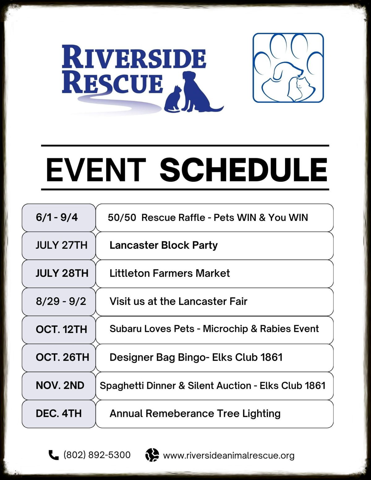 Events and Fundraisers | Riverside Animal Rescue