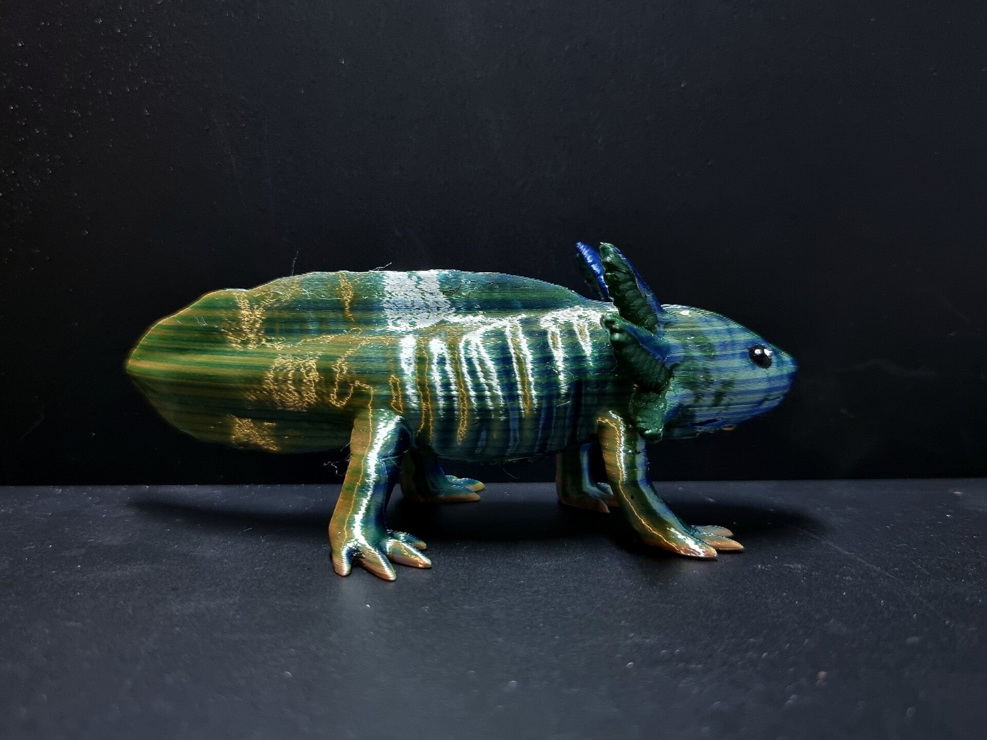 METALLIC SPLIT MOSAIC - 3D printed Axolotl | Fleurieu_Axolotls