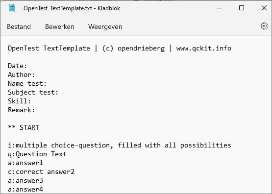 OpenTestText / Templates | QuestionConstructionKit
