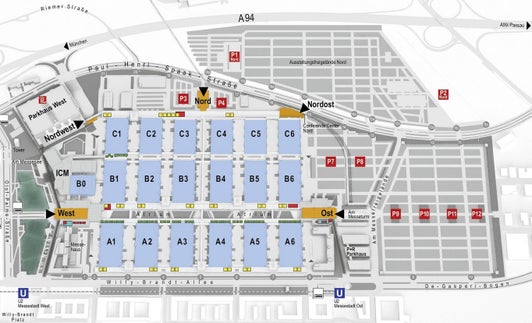 Messe München - Hallenplan