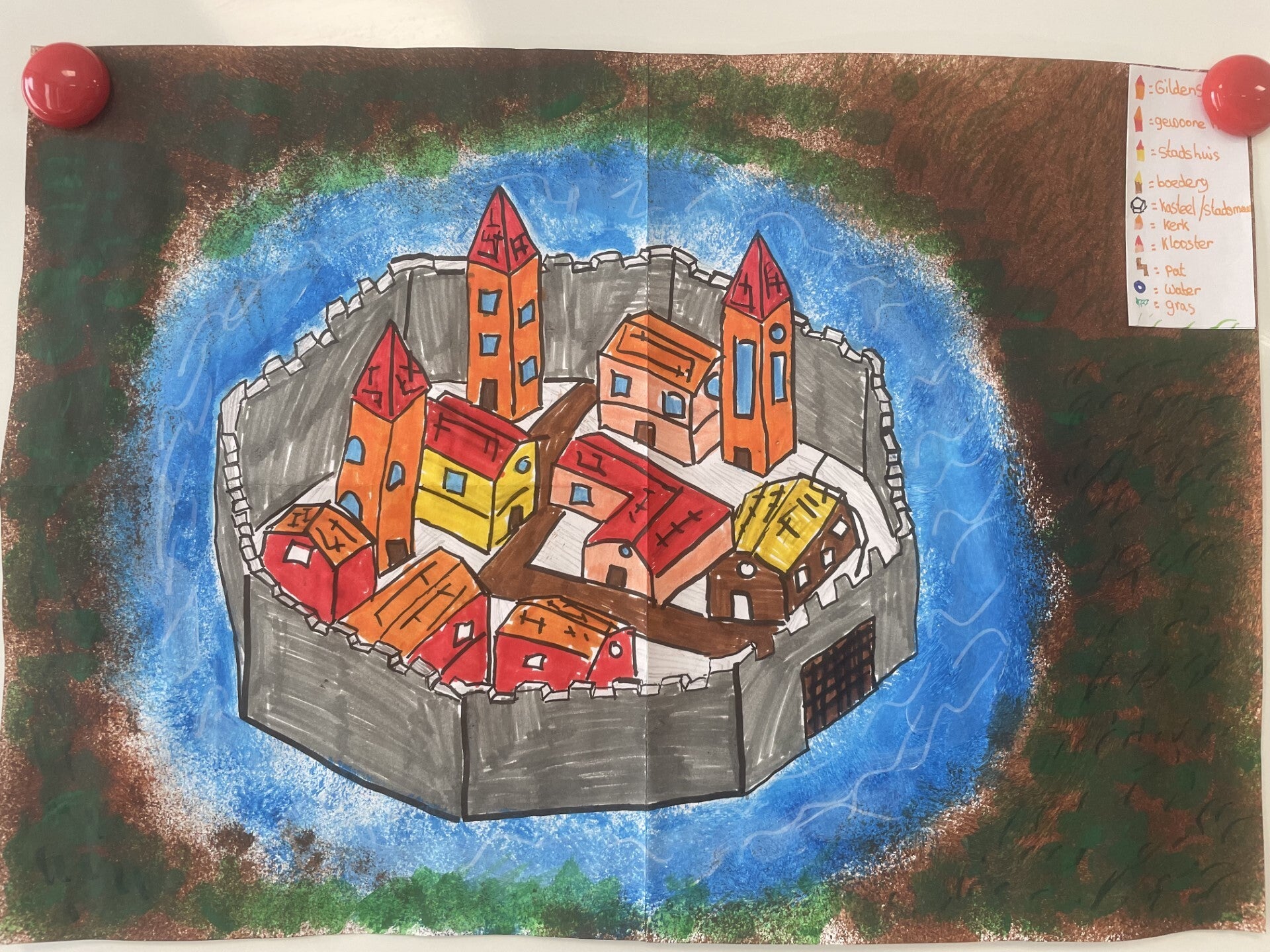 Plattegrond Middeleeuwse stad / Middeleeuwen / Geschiedenis ...