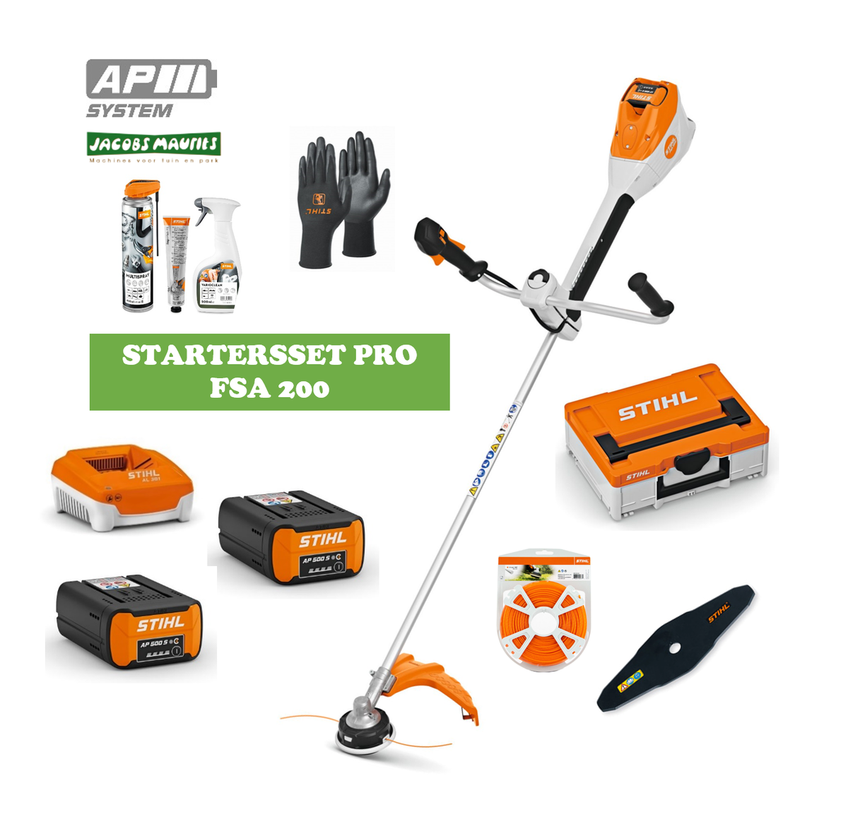 Stihl FSA 200 PRO accu bosmaaier startersset PRO | Jacobs Maurits bv