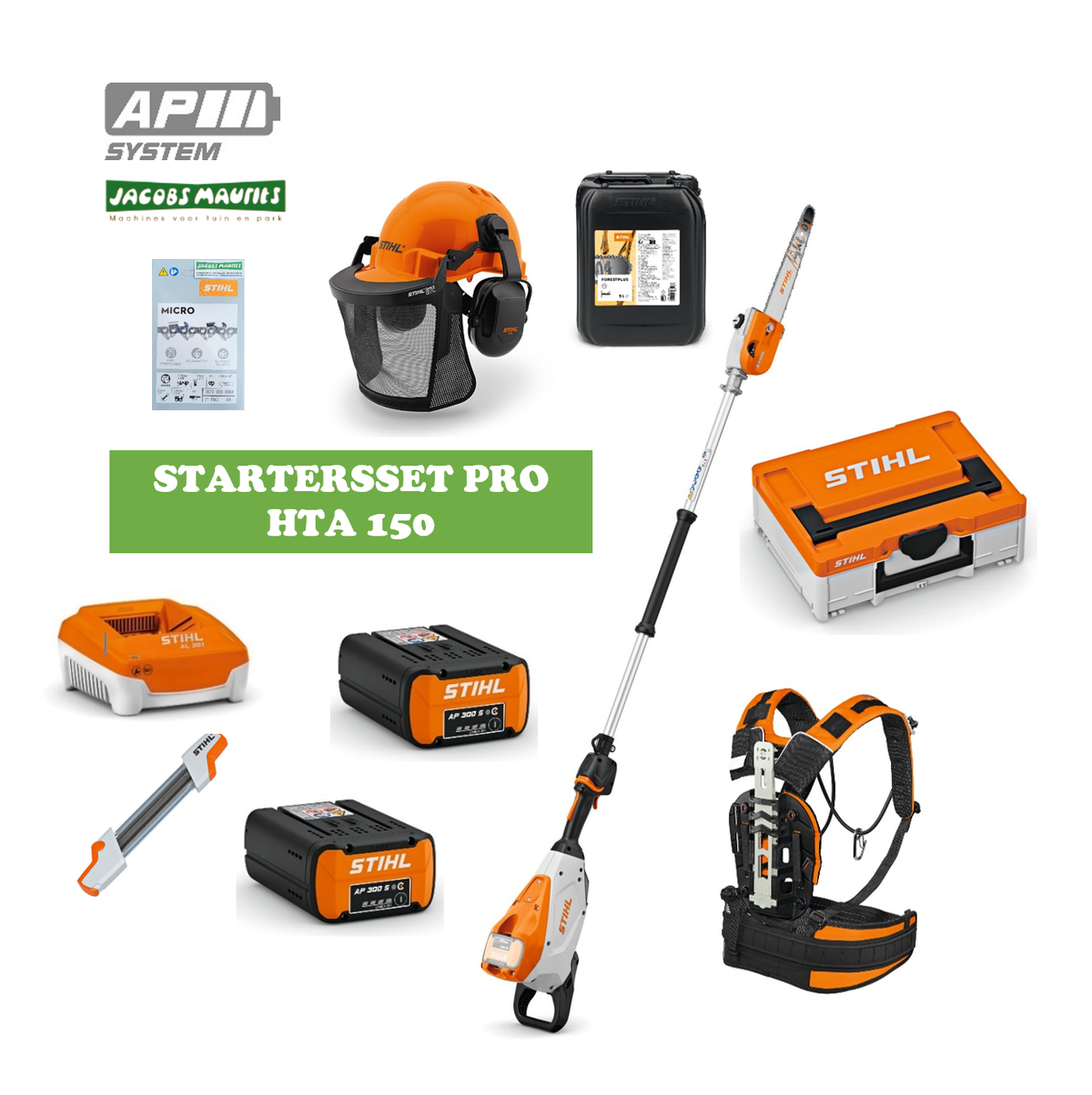 Stihl HTA 150 accu hoogtesnoeier startersset PRO | Jacobs Maurits bv