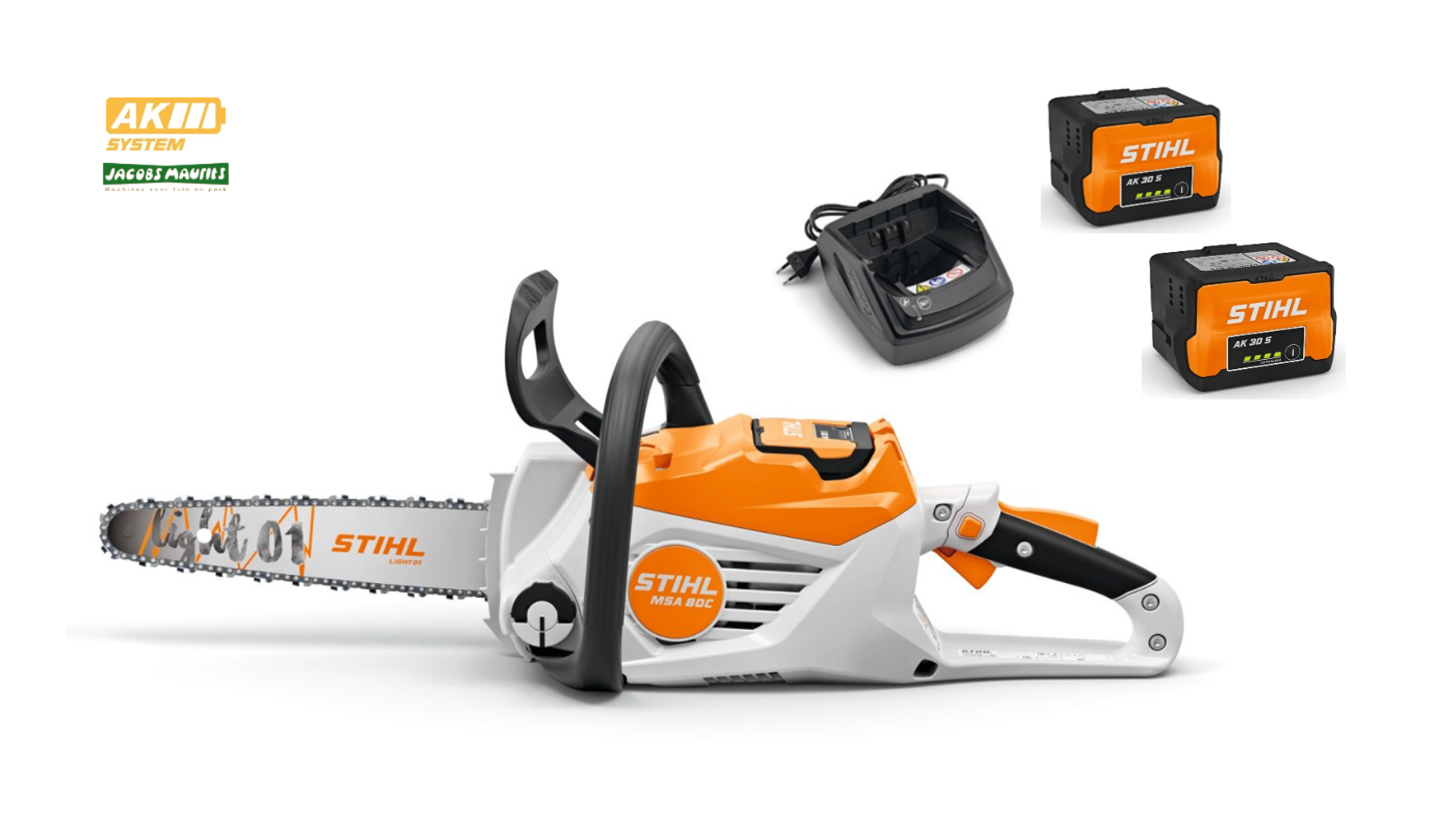 Stihl MSA 80 accu kettingzaag (met 2x AK 20 accu en AL 101 oplader)