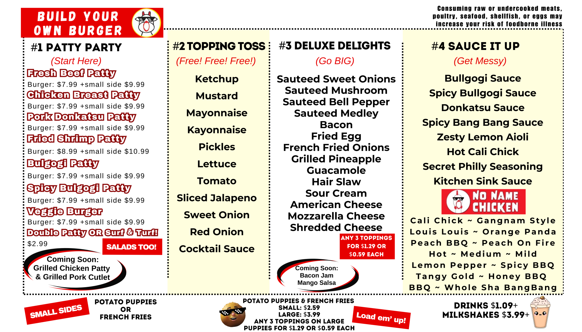 Menu | No Name Family Restaurants