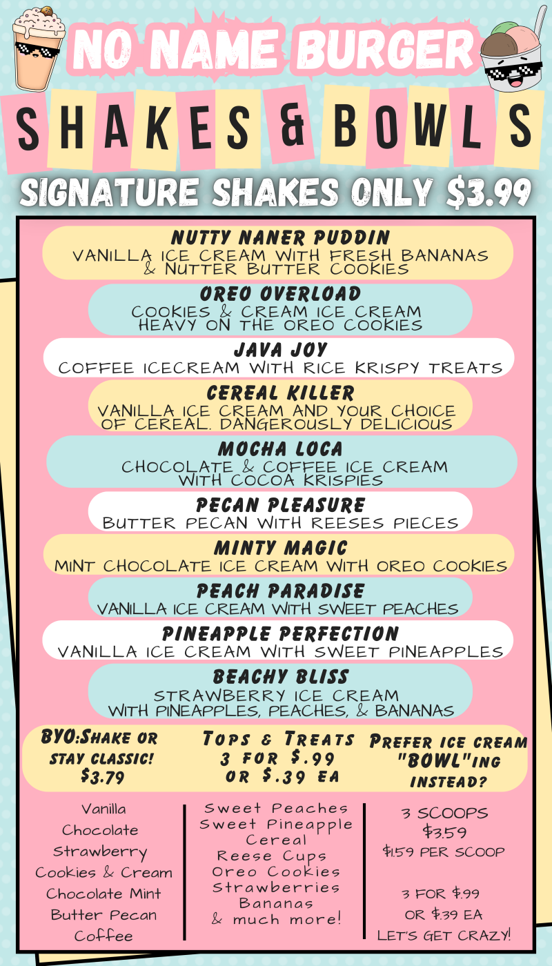 Menu | No Name Family Restaurants