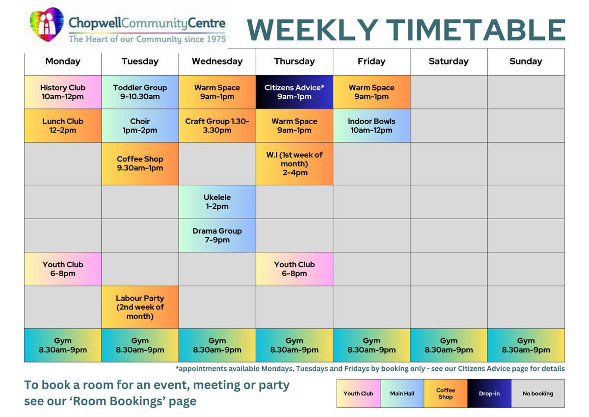 What's On | Chopwell Community Centre
