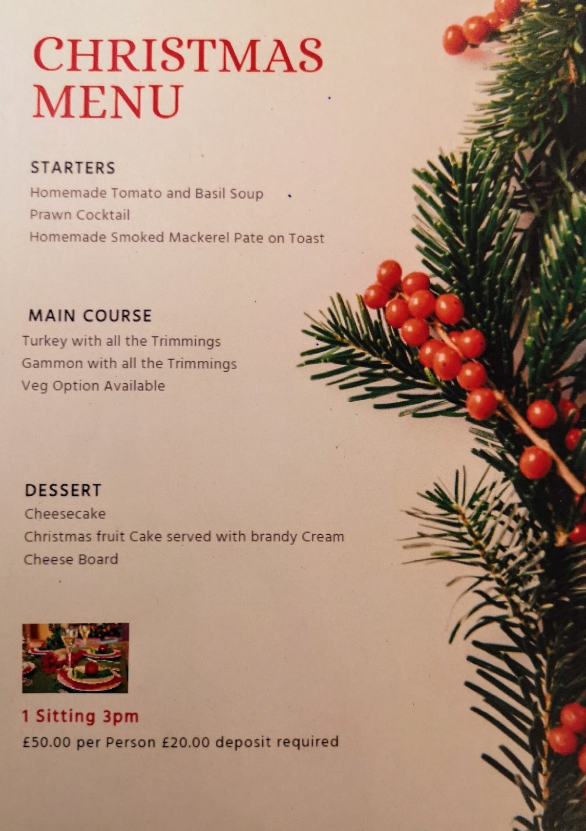 Christmas Day Menu / Events @ Samphire | Samphire Bistro & Bar Saltdean