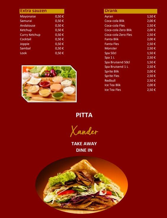 Menu | Pitta Xander