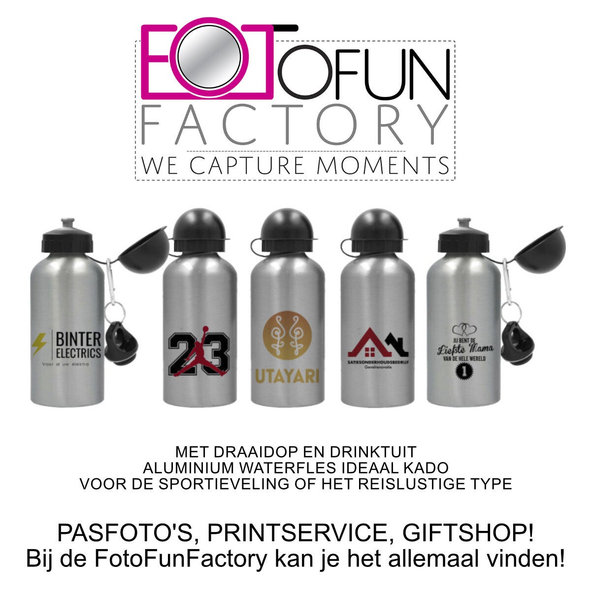 Aluminium waterfles bedrukken