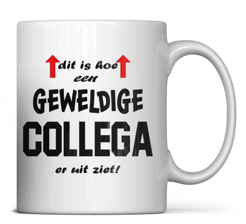 Cadeau mok met bedrukking - Dit is hoe een geweldige collega eruit ziet
