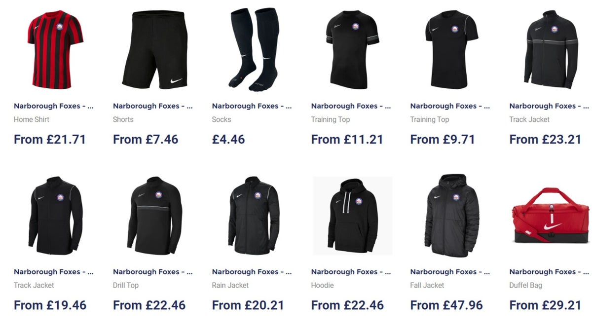 The Shop | Narborough Foxes Football Club