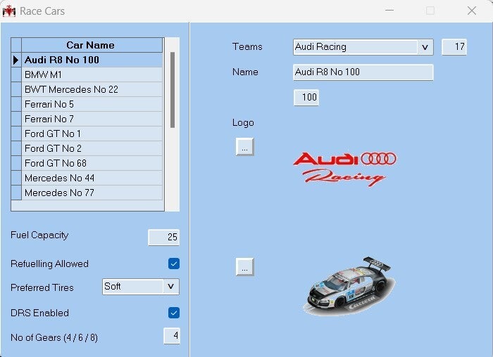 Screen Shots | Autonomous Race Management System for Carrera Digital Slots©
