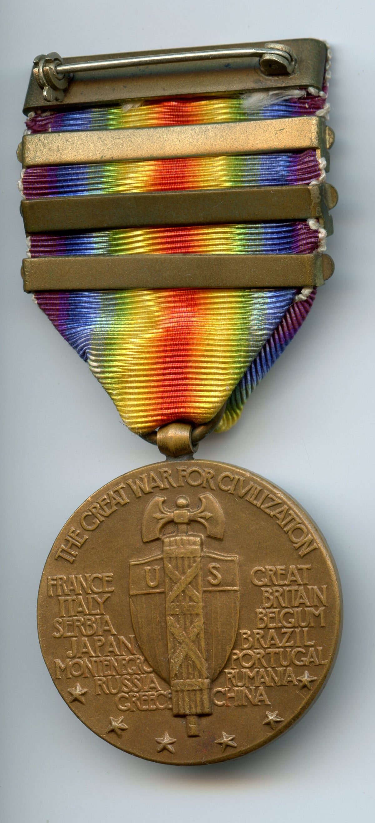 WW1 Victory Medal with "St. Mihiel/Meuse-Argonne/Defensive Sector" Bars ...