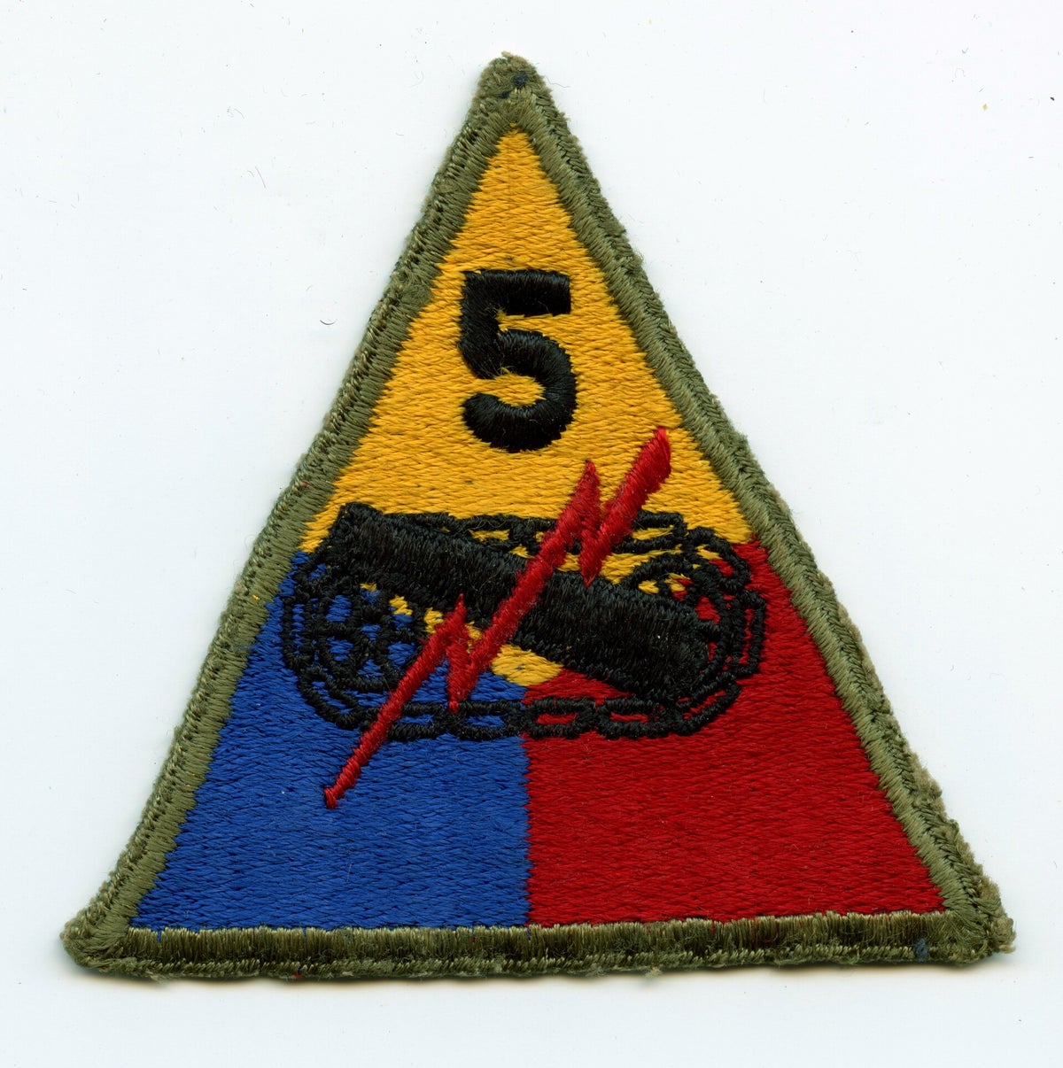 WW2 5th Armored Division Patch (OD Border/Greenback) | Chasing Militaria