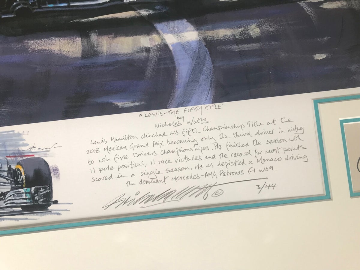 Lewis Hamilton Signed Nicholas Watts Limited Edition Artwork ...