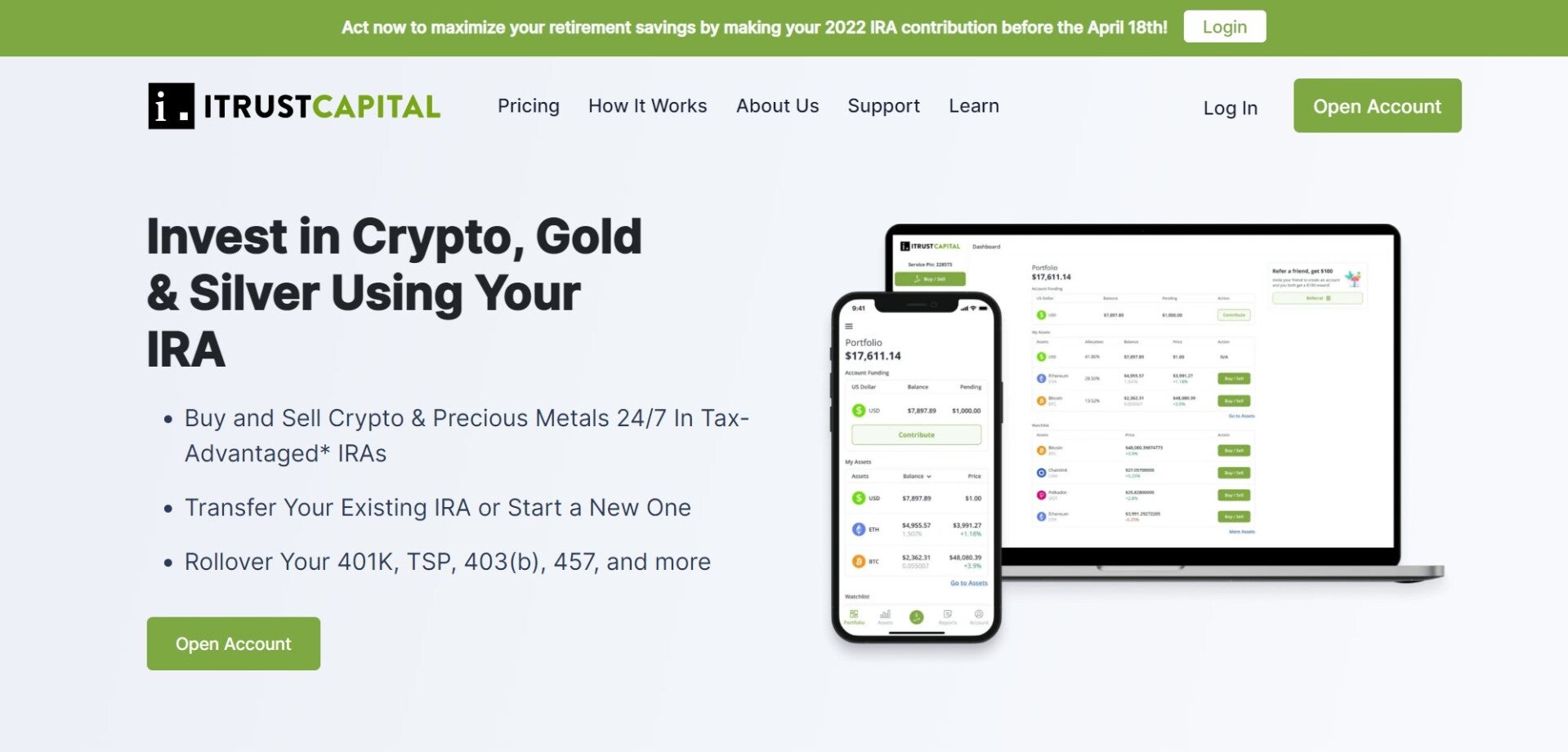 iTrustCapital | The #1 Crypto IRA Retirement Platform